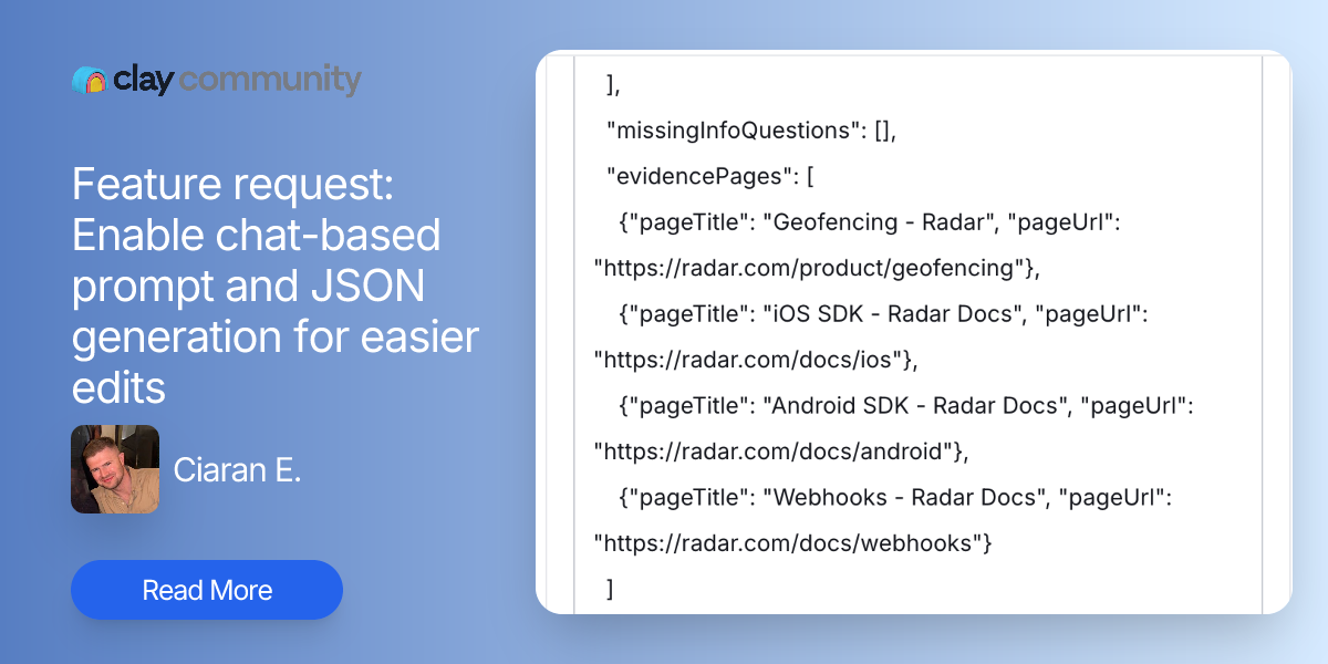 Feature request: Enable chat-based prompt and JSON generation for ...