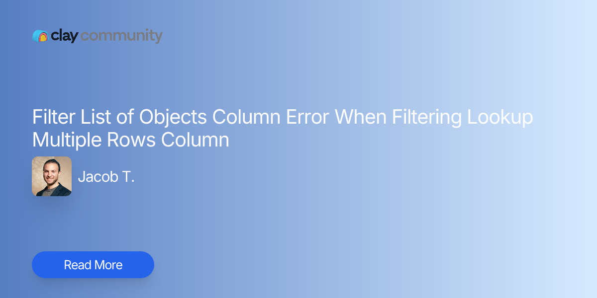 Filter List of Objects Column Error When Filtering Lookup Multiple Rows ...