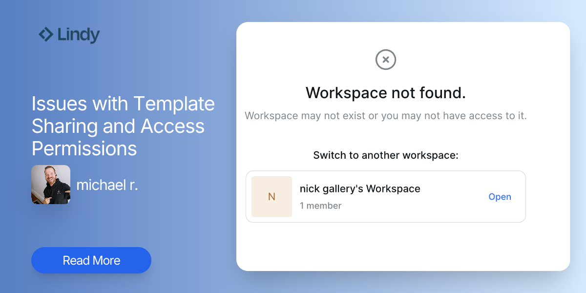 Issues with Template Sharing and Access Permissions | Lindy Community